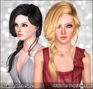 Side loosely knit Peggy`s hairstyle retextured – The Sims 3 Catalog