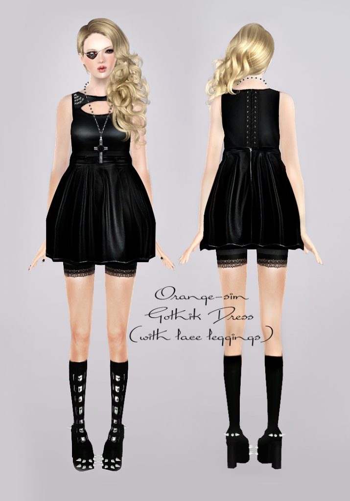 Gothik Dress with lace Leggins – The Sims 3 Catalog