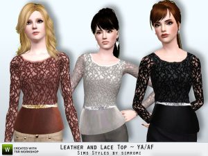 Leather and Lace Top - The Sims 3 Catalog