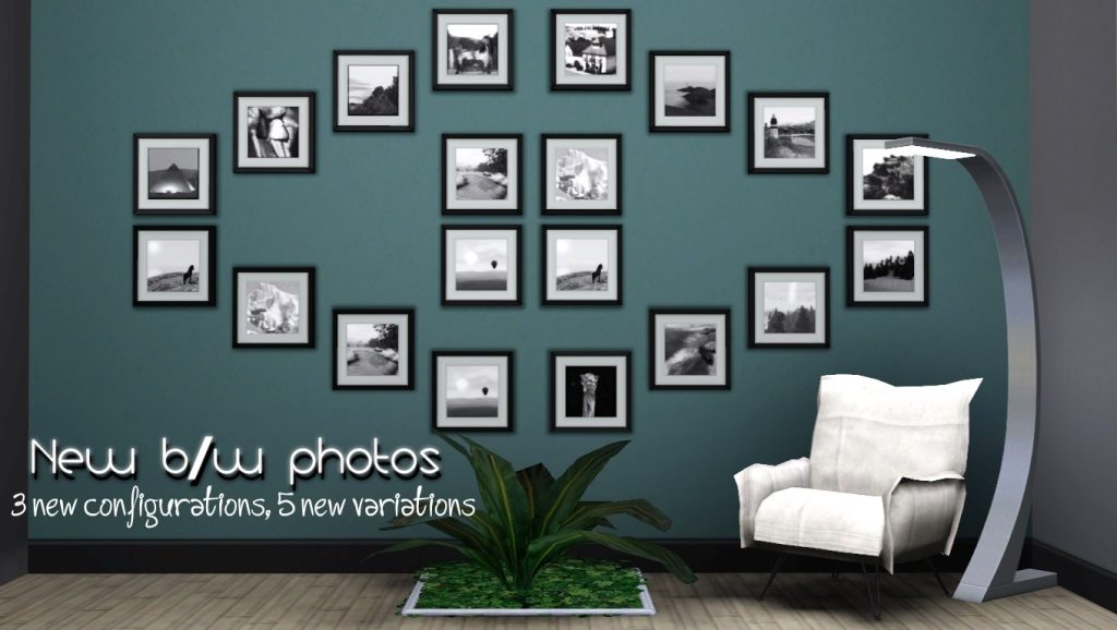 Quad B/W photos new pictures, new frame configuration – The Sims 3 Catalog