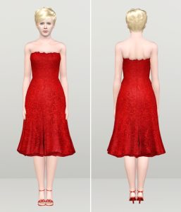 Red perfume dresses – The Sims 3 Catalog