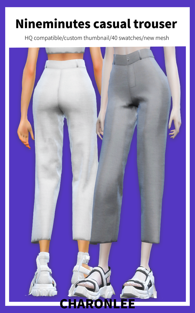 【CHARONLEE】Nineminutes casual trouser - The Sims 4 Catalog