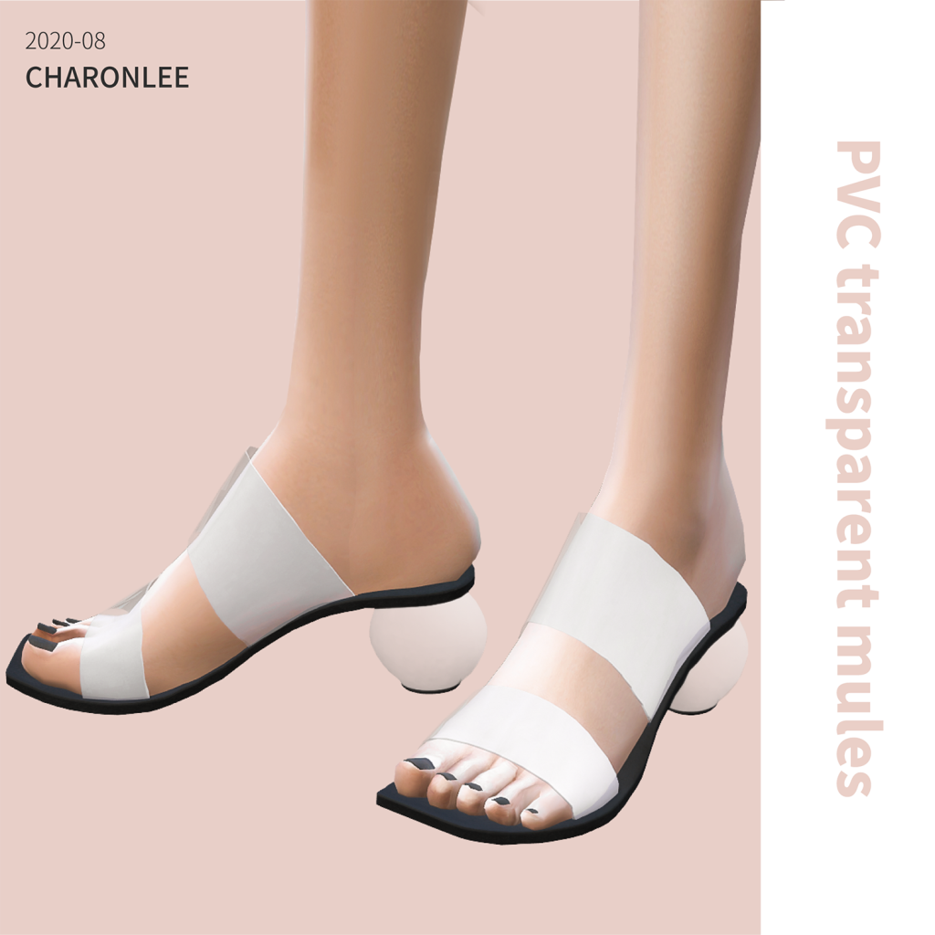 【CHARONLEE】PVC transparent high-heel mules - The Sims 4 Catalog