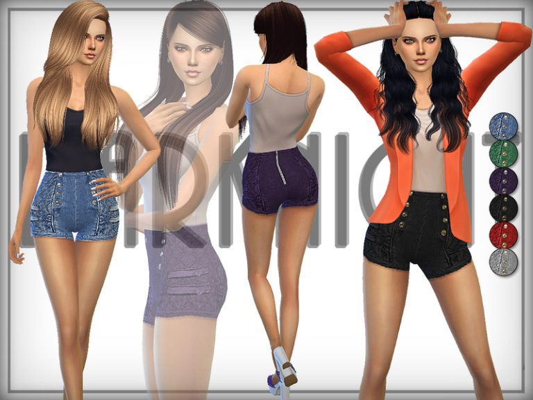 Denim High Waist Shorts - The Sims 4 Catalog