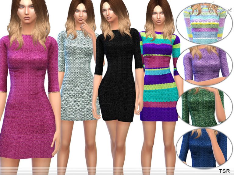 Textured Knit Dress - The Sims 4 Catalog