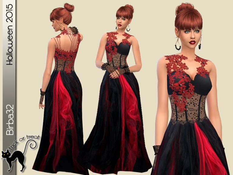Red and Black dress - The Sims 4 Catalog