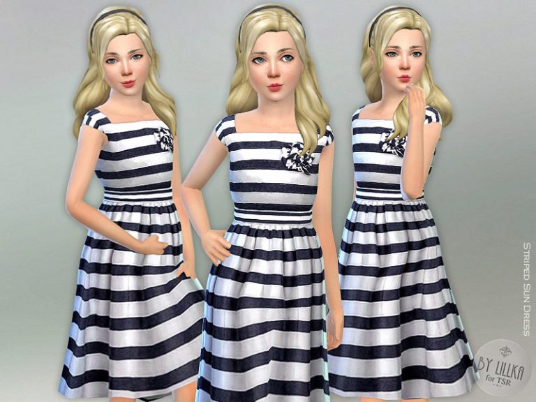 Striped Sun Dress - The Sims 4 Catalog