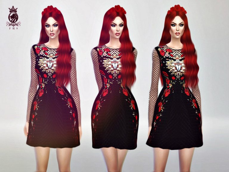 Red Roses Dress (D&G) - The Sims 4 Catalog