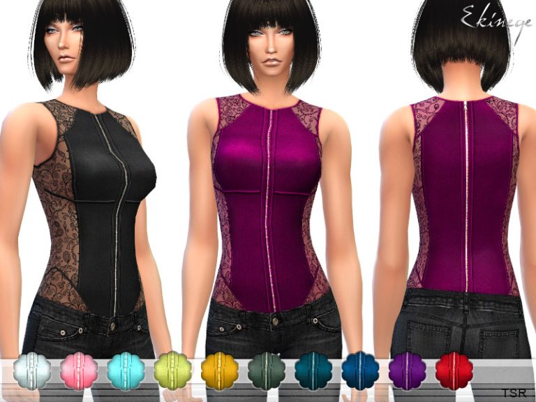 Sleeveless Corset Bodysuit (Top) - The Sims 4 Catalog