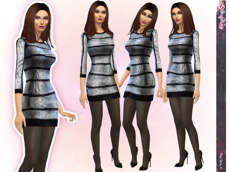 Rock the Night Silver Dress - The Sims 4 Catalog