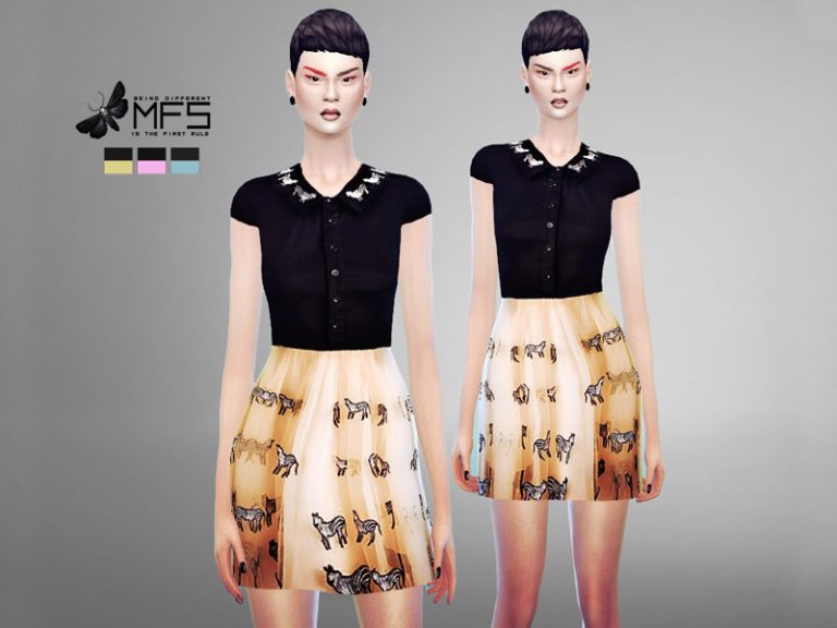 MFS Zebra Dress - The Sims 4 Catalog