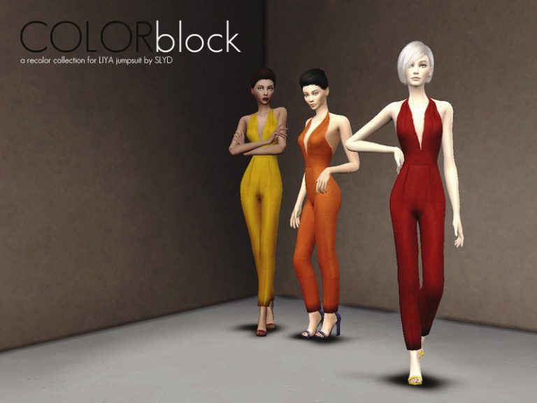 COLORblock - SLYD Liya Jumpsuit Recolor - mesh needed - The Sims 4 Catalog