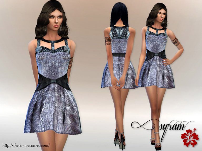 Ella -Leather Skater Dress - The Sims 4 Catalog
