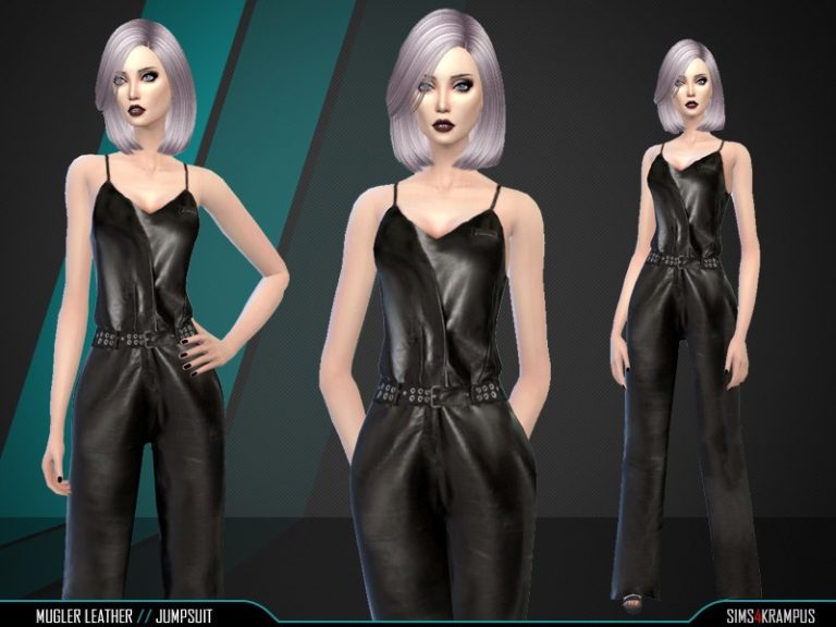 Mugler Leather Jumpsuit - The Sims 4 Catalog