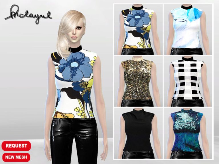 Athena Sleeveless Top (Request) - The Sims 4 Catalog
