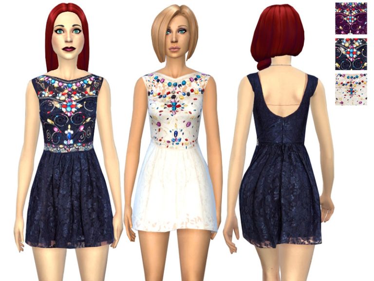 Embellished Lace Prom dress - The Sims 4 Catalog