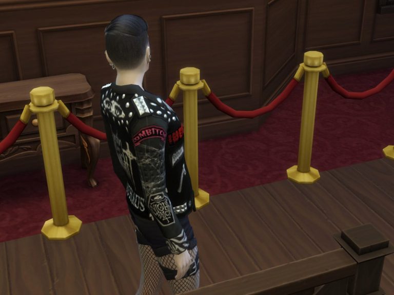 Goth Patches Jacket by Dementia_A - The Sims 4 Catalog