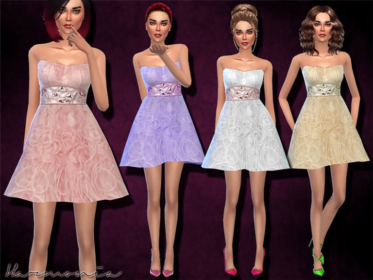 Embellished Short Tulle Prom Dress - The Sims 4 Catalog