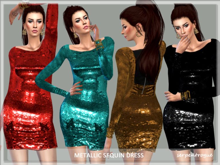 Metallic Sequin Dress - The Sims 4 Catalog