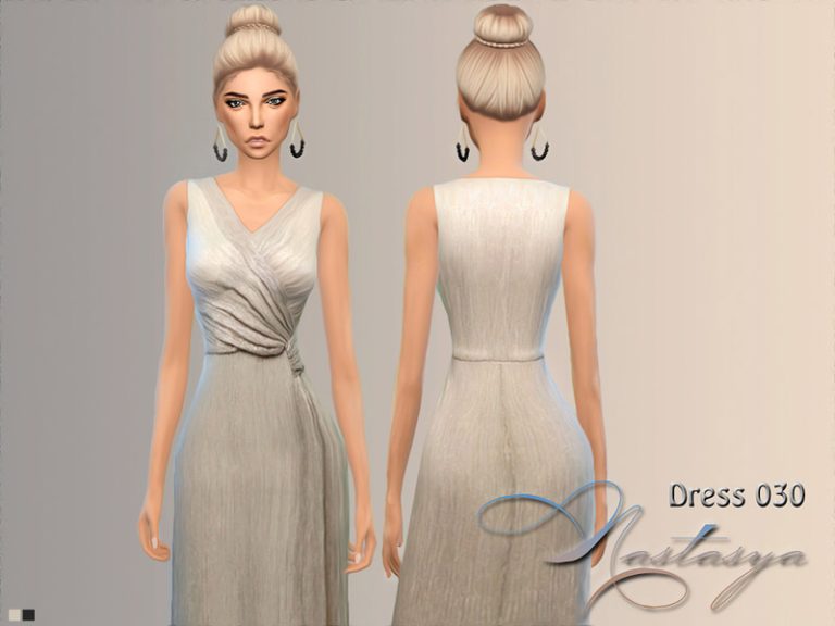Dress Metallic V Neck Maxi 030 - The Sims 4 Catalog