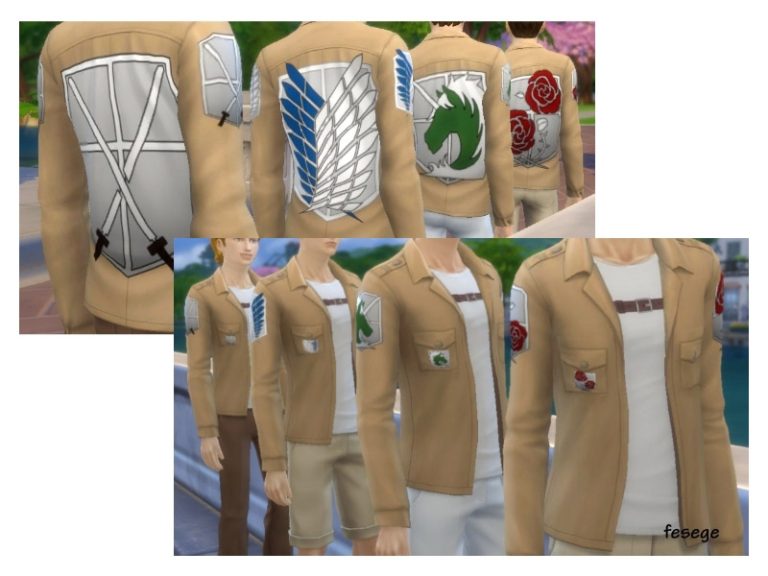 [Attack On Titan/Shingeki No Kyojin] All Corps Jacket Set - The Sims 4 ...