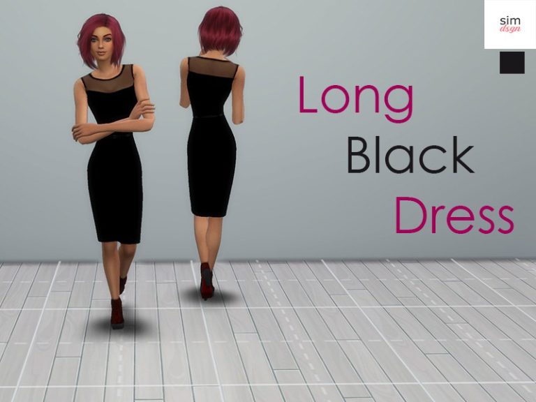 Long Black Dress - The Sims 4 Catalog