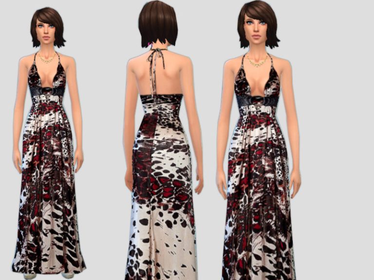 Leopard Maxi Dress - The Sims 4 Catalog
