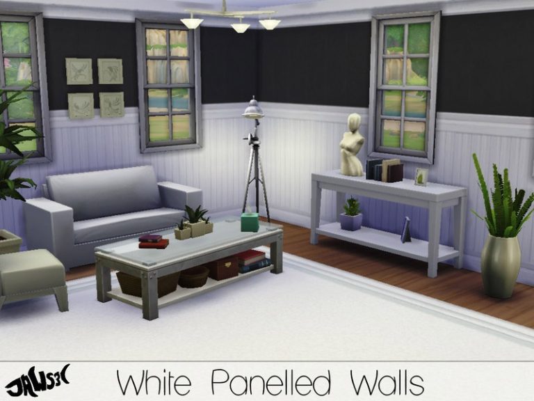 White Panelled Walls Set - The Sims 4 Catalog
