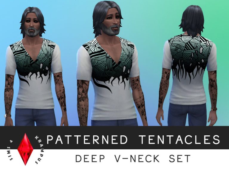 Patterned Tentacles Deep-V - The Sims 4 Catalog