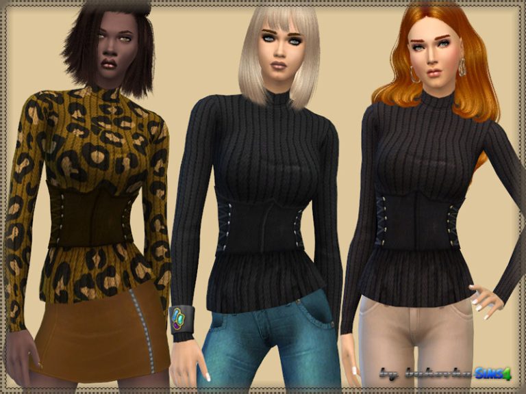 Sweater & Leather Belt - The Sims 4 Catalog