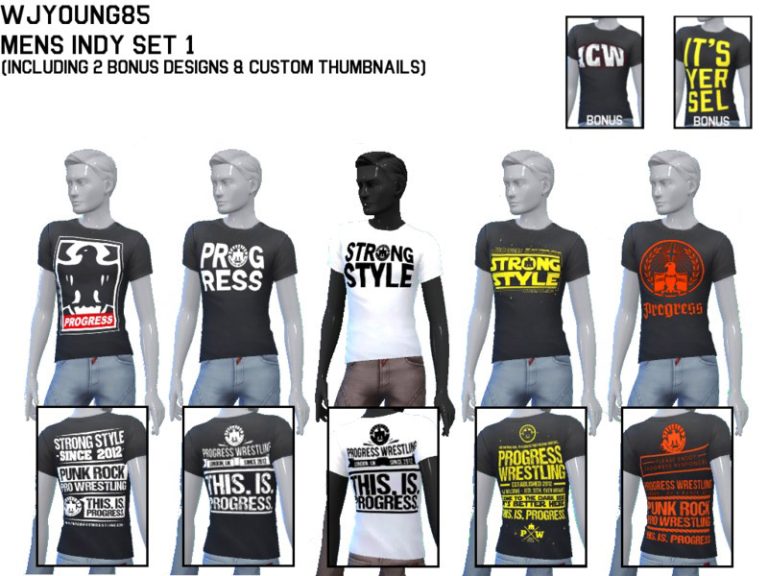 Pro Wrestling Indys Mens Set 1 - The Sims 4 Catalog