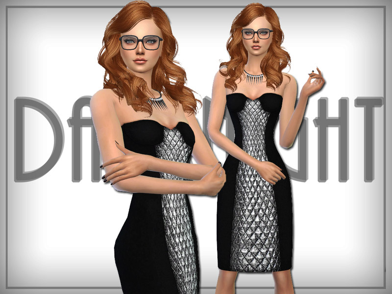Metallic Paneled Dress - The Sims 4 Catalog
