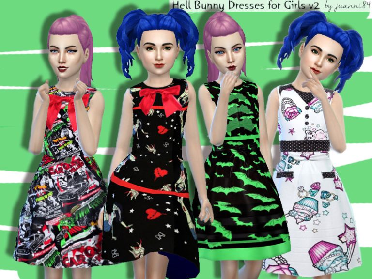 Hell Bunny Dress for Girls v2 - The Sims 4 Catalog