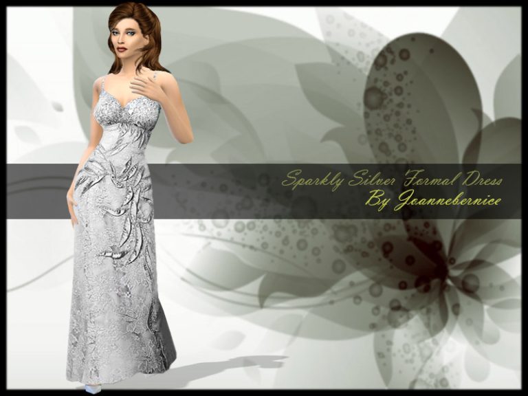 Sparkly Silver Formal Dress - The Sims 4 Catalog