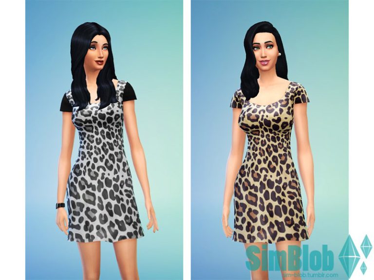 Leopard Crossback Dresses - The Sims 4 Catalog