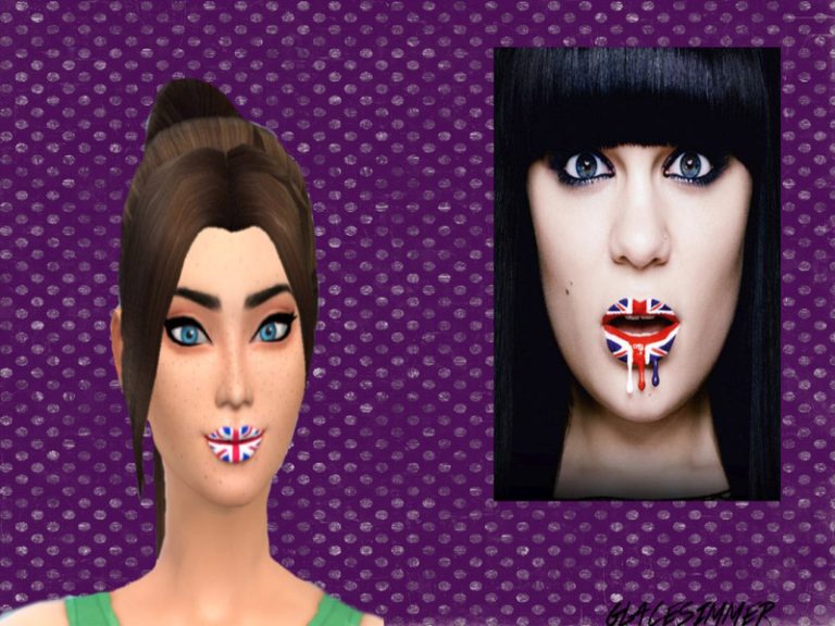 Union Jack Lipstick. - The Sims 4 Catalog