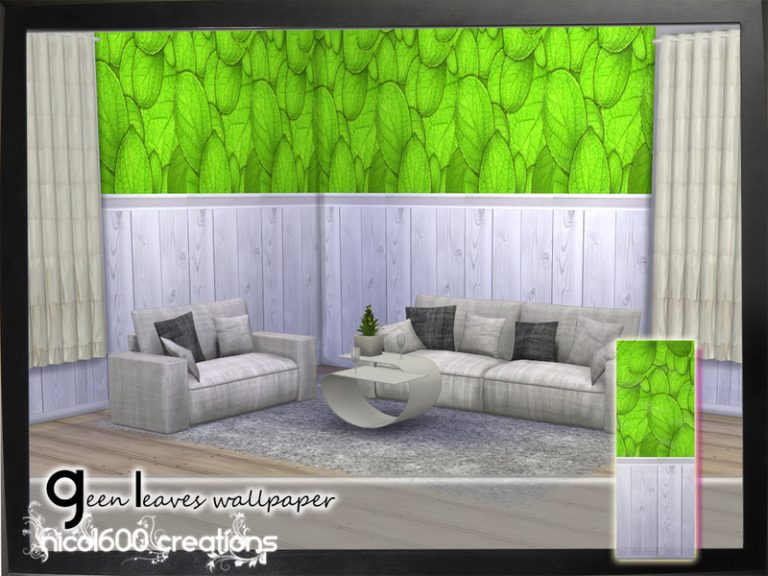 Green Leaves Wallpaper - The Sims 4 Catalog
