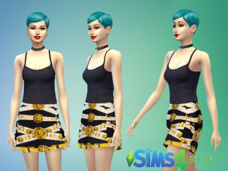 Belt print skirt - The Sims 4 Catalog