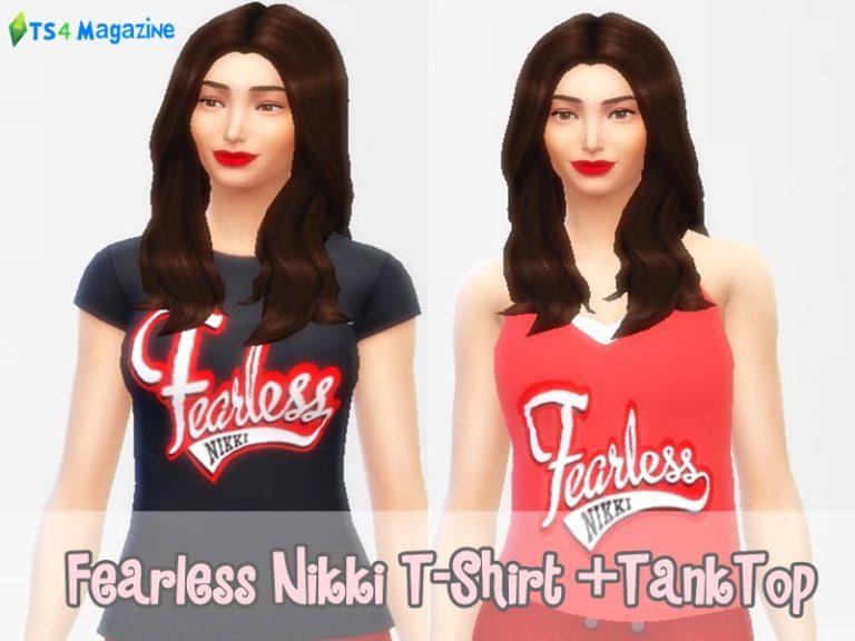 WWE Fearless Nikki Tanktop + T-Shirt Set - The Sims 4 Catalog