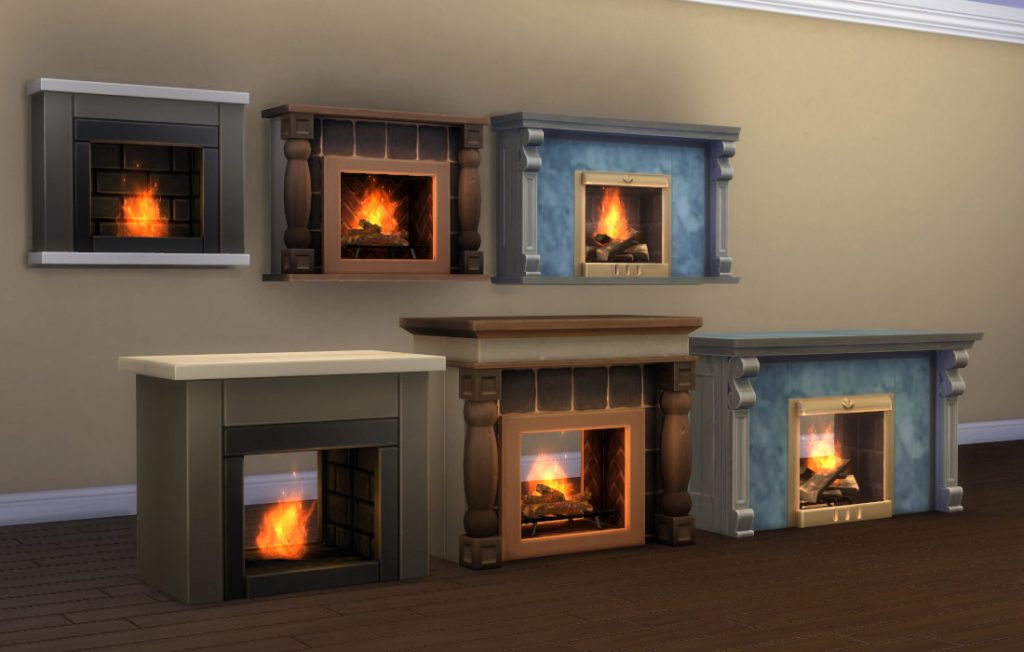 2-Sided and Adjustable Height Wall Fireplaces - The Sims 4 Catalog