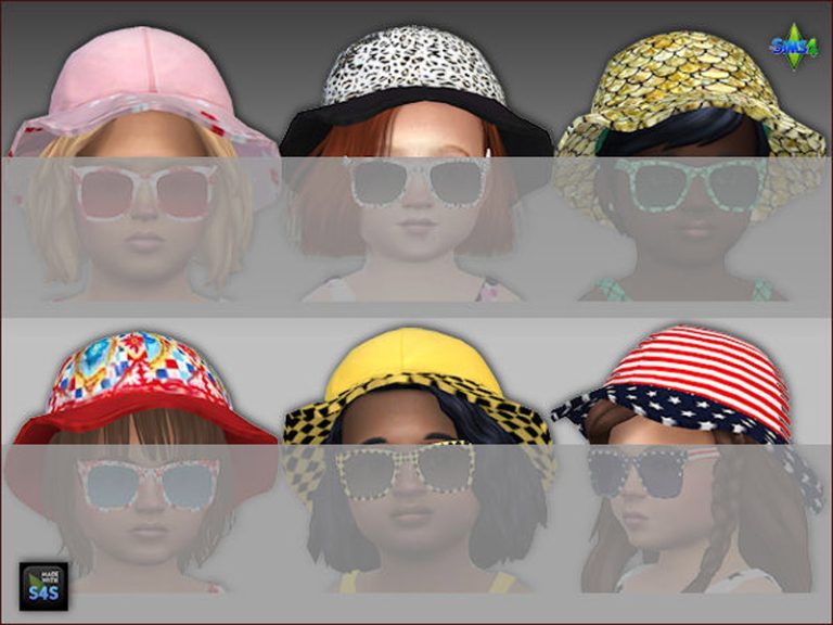 6 sets swimsuits, hats and sunglasses for toddlers - The Sims 4 Catalog