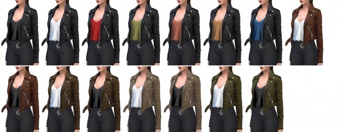 Biker Leather Jacket (Tank Top) at Darte77 - The Sims 4 Catalog