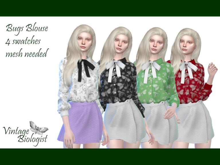 Bugs blouse (recolour) - mesh needed - The Sims 4 Catalog