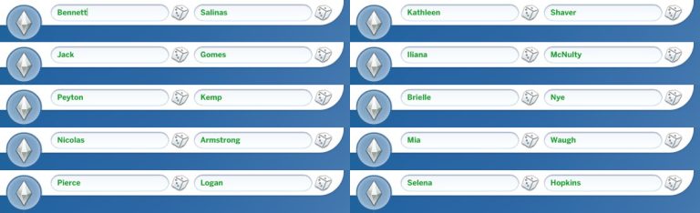 English Names For Everyone - The Sims 4 Catalog