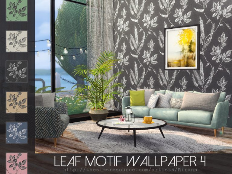 Leaf Motif Wallpaper 4 - The Sims 4 Catalog