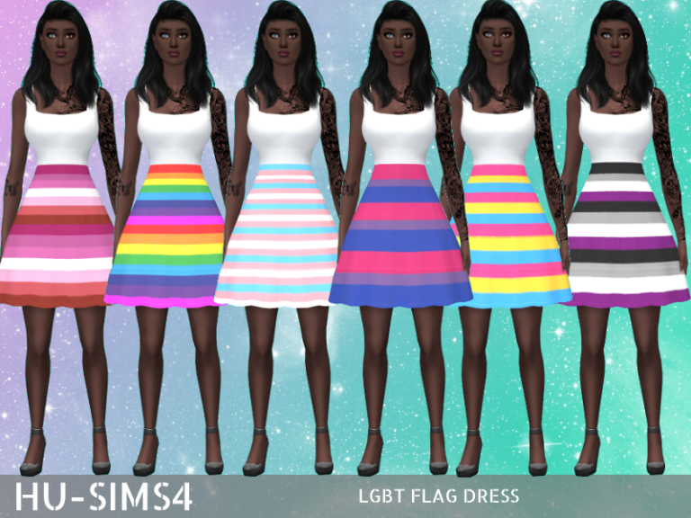 LGBT Flag Dress - Seasons Required - The Sims 4 Catalog