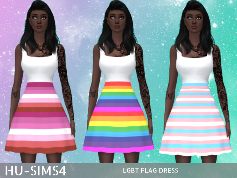 LGBT Flag Dress - Seasons Required - The Sims 4 Catalog
