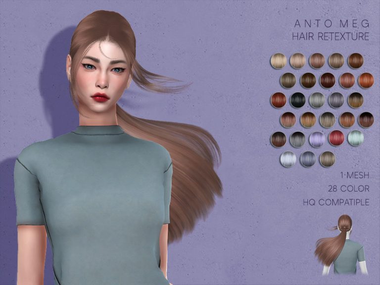 LMCS Anto Meg Hair Retexture - The Sims 4 Catalog