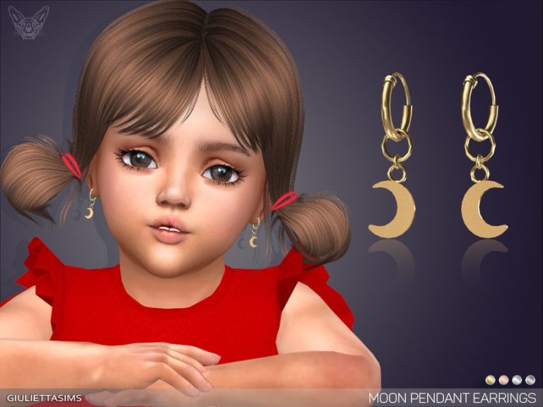Moon Pendant Earrings For Toddlers - The Sims 4 Catalog