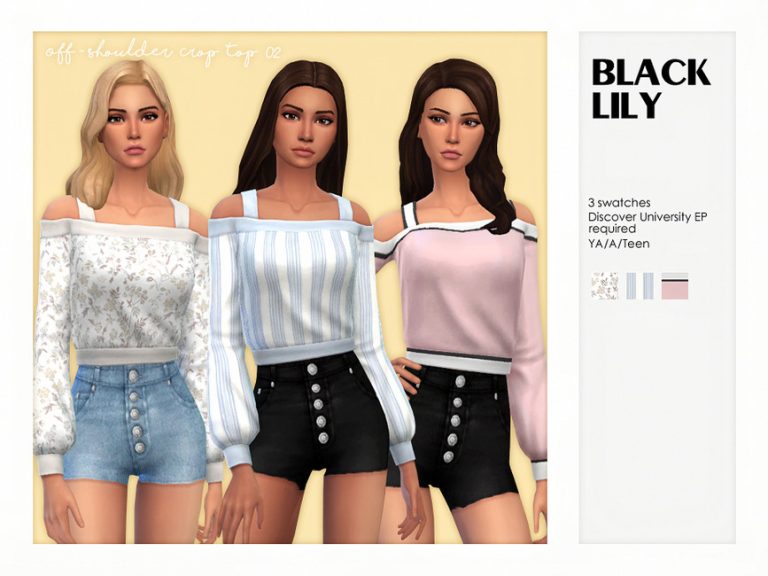 Off-Shoulder Crop Top 02 - The Sims 4 Catalog